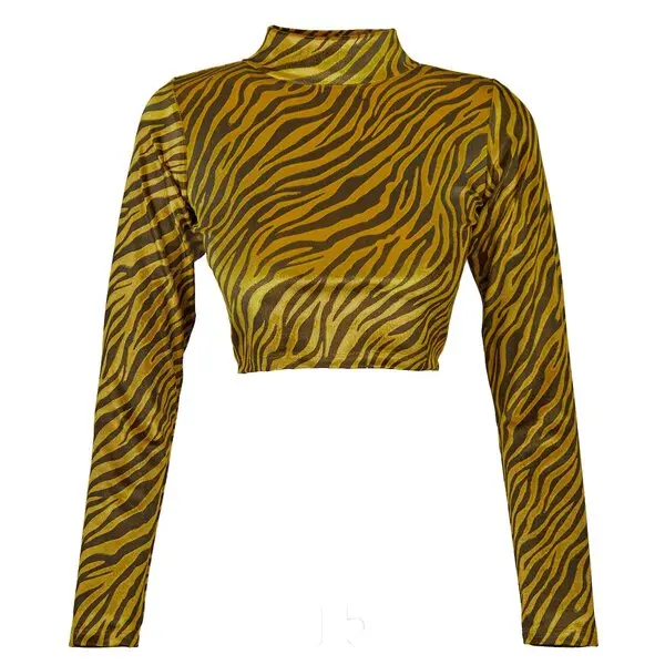 ARIANA BESTEPE Zebra Crop Top - Black