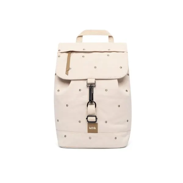 LEFRIK Kaut Mini Backpack Ecru Dots - White