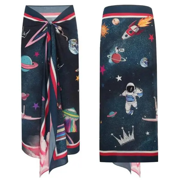 Loveist Store Spazio Cosmos Patterned Pareo Sarong - Blue