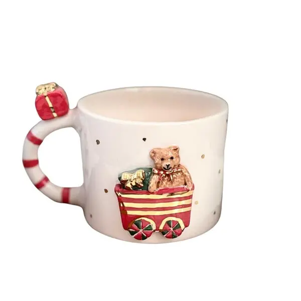 ANATOLIACRAFT Christmas Bear Ceramic Mug - White