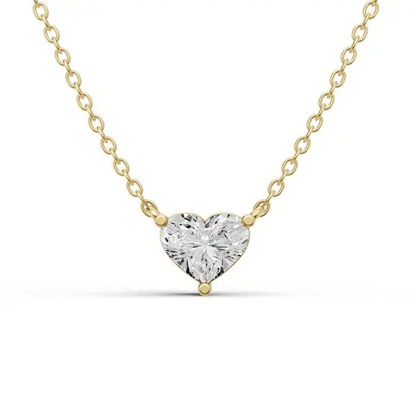 SEREIA OFFICIAL 14k 0.25 Ct Lab Grown Heart Shape Diamond Pendant Yellow - Gold