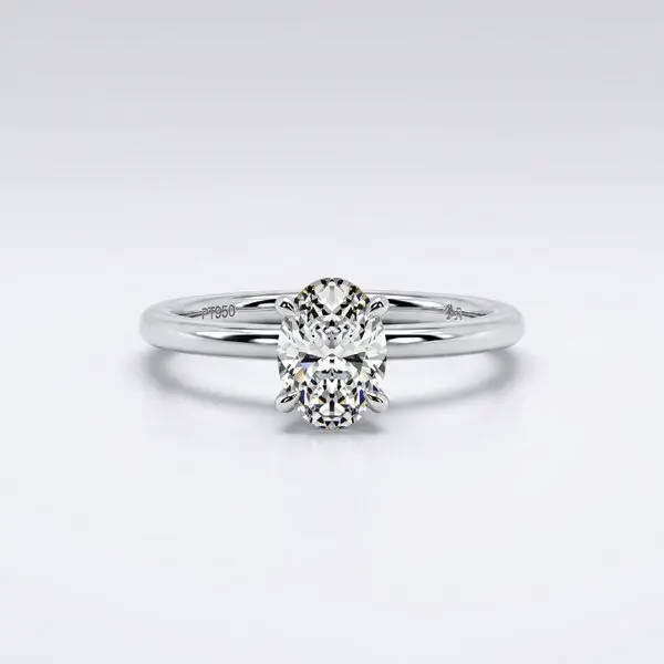 ARTISAN 14k Gold Oval Lab-grown Diamond Solitaire Ring - White