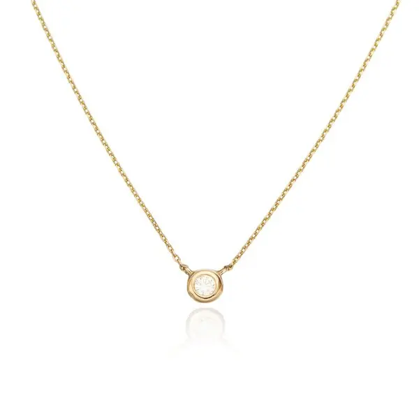 LILY & ROO Solid Floating Diamond Necklace - Gold