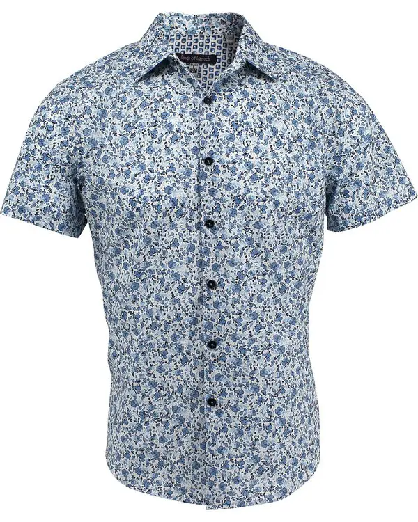 LORDS OF HARLECH Blue / White Scott Ashton Floral Blue - Blue/white