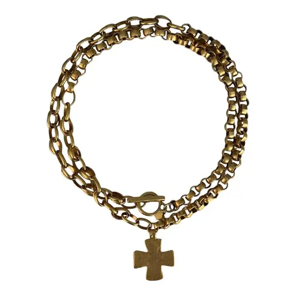 SCCOLLECTION Madonna Chunky Cross Necklace - Gold