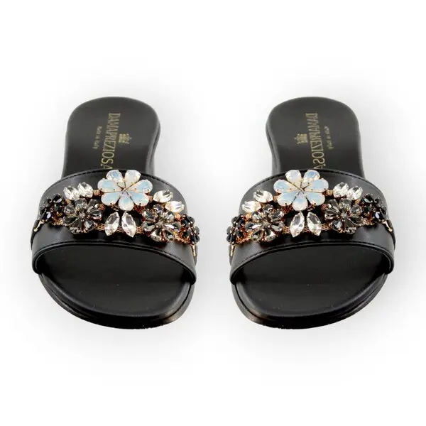 DAMAPREZIOSA Flora Vegan Mule Sandals With Heel - Black