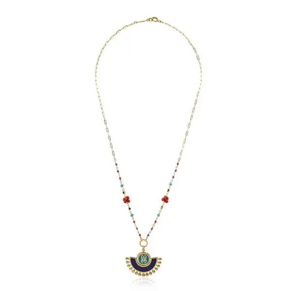 ATELIER PETITES PIERRES Guru Bee Natural Gem Beaded Necklace - Gold