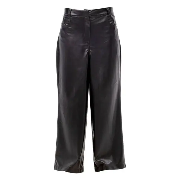 MAISON BOGOMIL Wide Leg Faux Leather Pants - Black