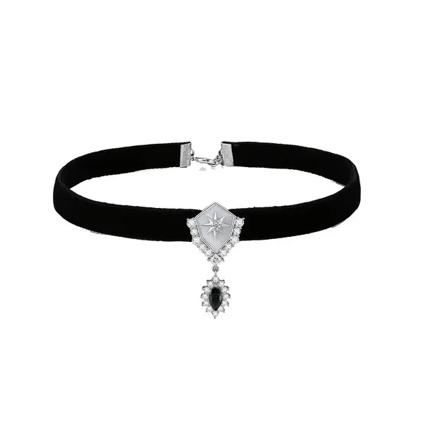 RETRO CHIC Galaxy Guardian Necklace - Black