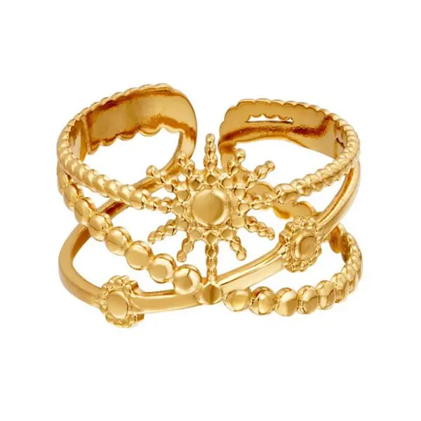 SHADED THE LABEL Silvi Sundial Stacked Ring - Gold