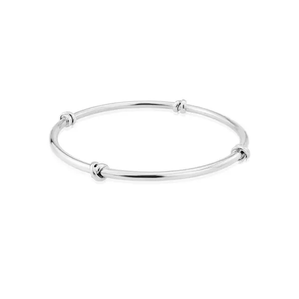 AUREE JEWELLERY St Ives Sterling Knot Bangle - Silver