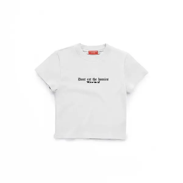 DONT EAT THE HOMIES Og Baby Tee - White