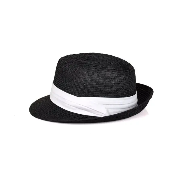 DAVID WEJ Hugo Trilby Straw Hat - Black
