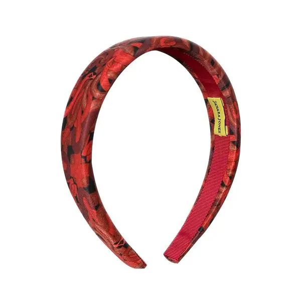JANARA JONES Snakes Satin Headband - Red