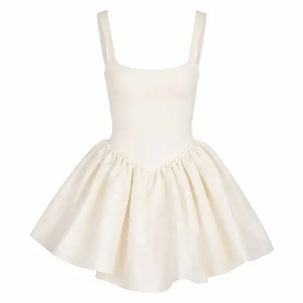 DELFI COLLECTIVE Elsa Dress Short Cream - White