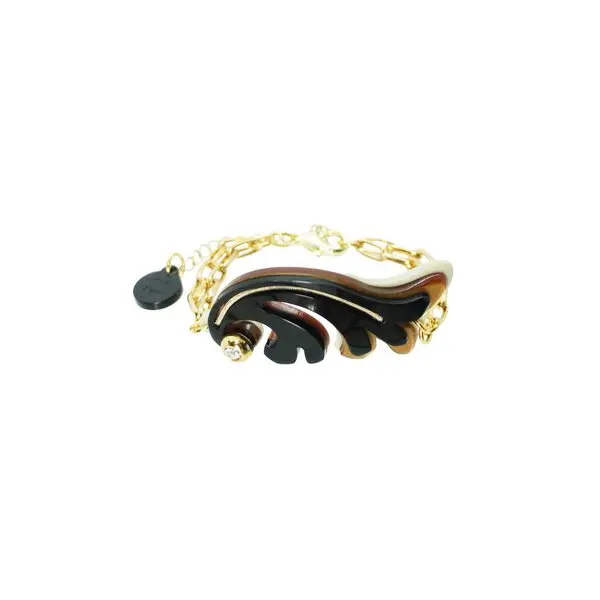 GISSA BICALHO Acrylic Handmade Bracelet Rosebush - Black