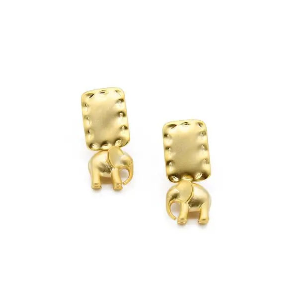 ADIBA 14k Plated Elephant Earrings