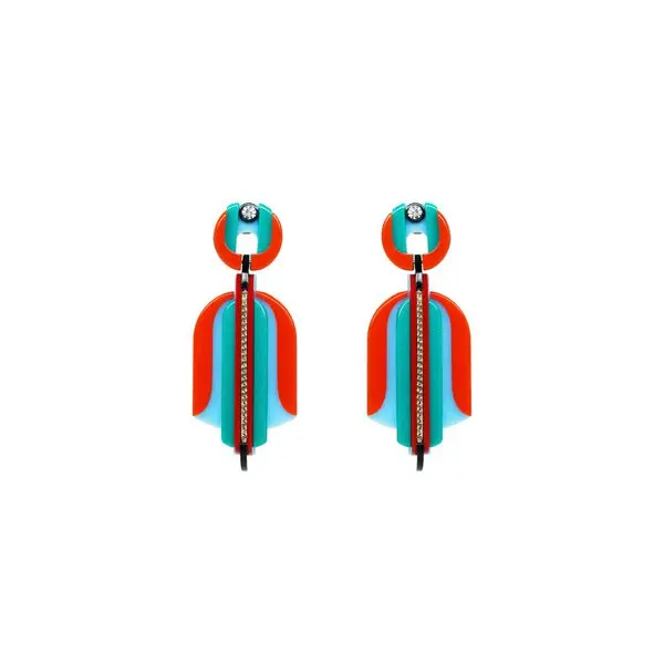 GISSA BICALHO Handmade Acrylic Earring Protea - Orange