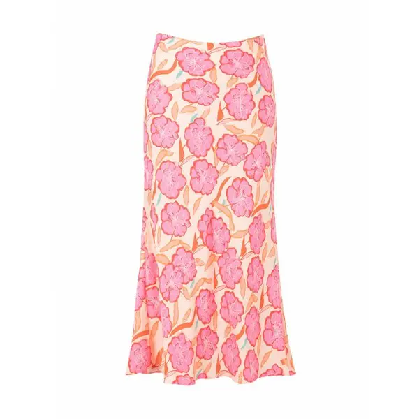 Carmen Says Marigold Floral Print Skirt - Pink