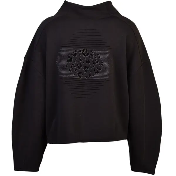 JOY-ES Leopard Patterned Cardigan - Black