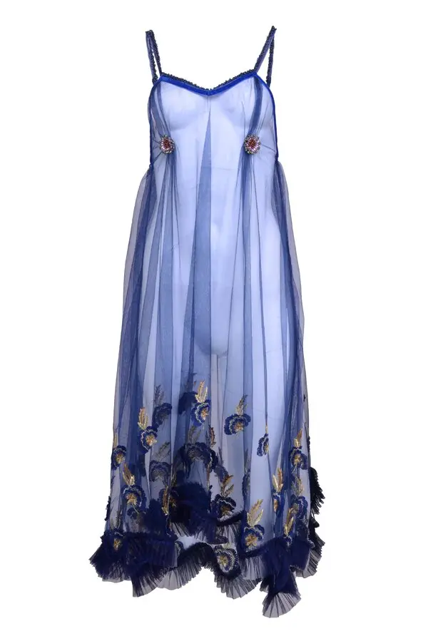 Natalia Petruch Leonie Tulle Over-dress In Navy - Blue