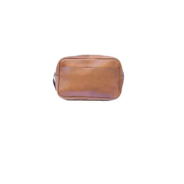LEATHERCO. Walnut Zip Top Wash Bag - Brown