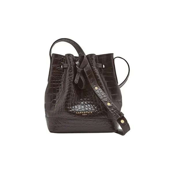 CARNEVALE Mini Telma Coco Chocolate Bucket Bag - Brown