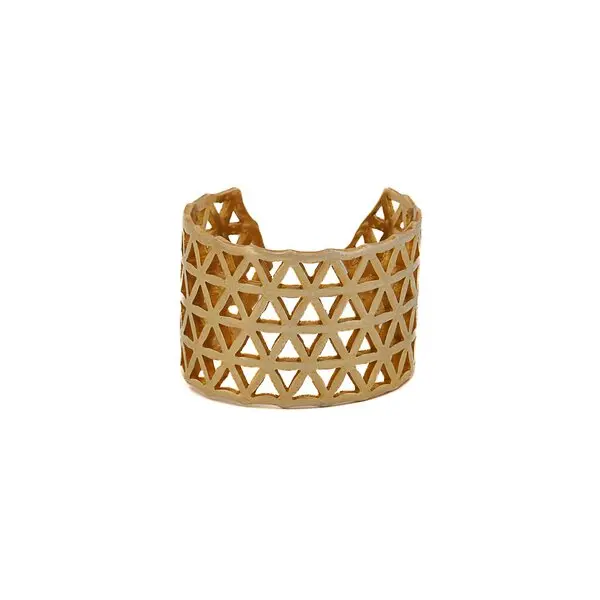 EBRU JEWELRY Flower Of Life Adjustable Statet Ring - Gold