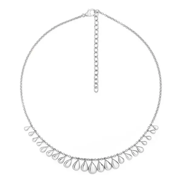 LUCY QUARTERMAINE Solid Sterling Multi Tear Choker Style Necklace - Silver