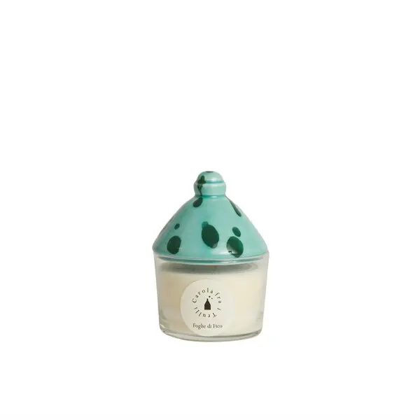 CAROLA FRA I TRULLI Trullino Candle With Fig Leaves Scented Soy Wax Candle - Green