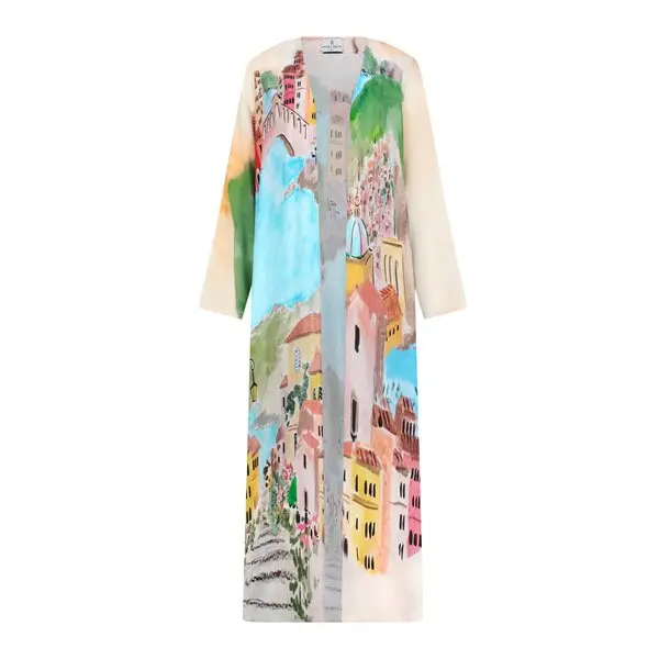 DHARA SHETH, DUBAI Dhara Sheth La Riviera Printed Long Kimono