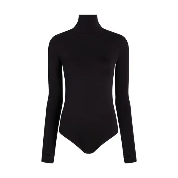 Commando Prima Ballet Turtleneck Bodysuit With Thumbholes - Black