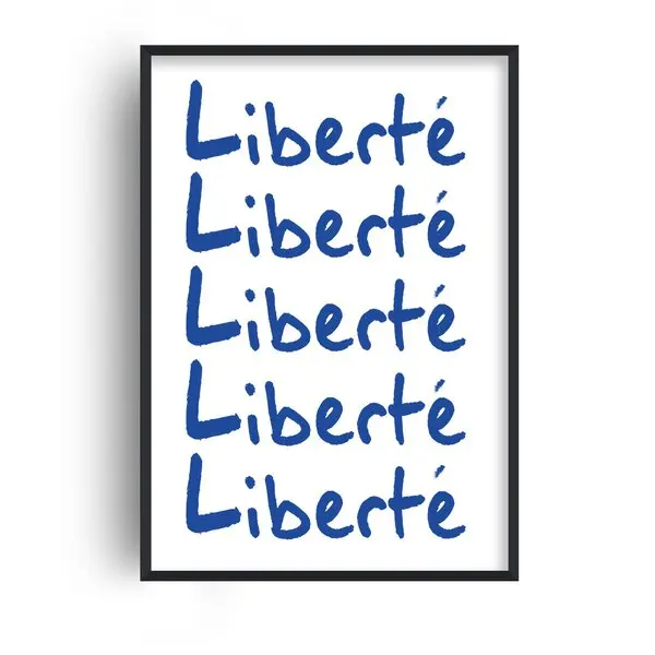 FANCLUB Liberté French Handwritten Art Print - Blue
