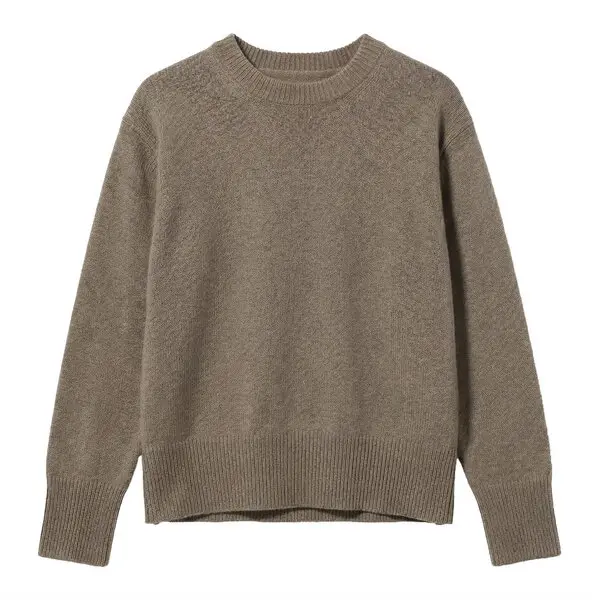 ZENZEE Cashmere Crew Neck Boyfriend Sweater Mocha - Brown