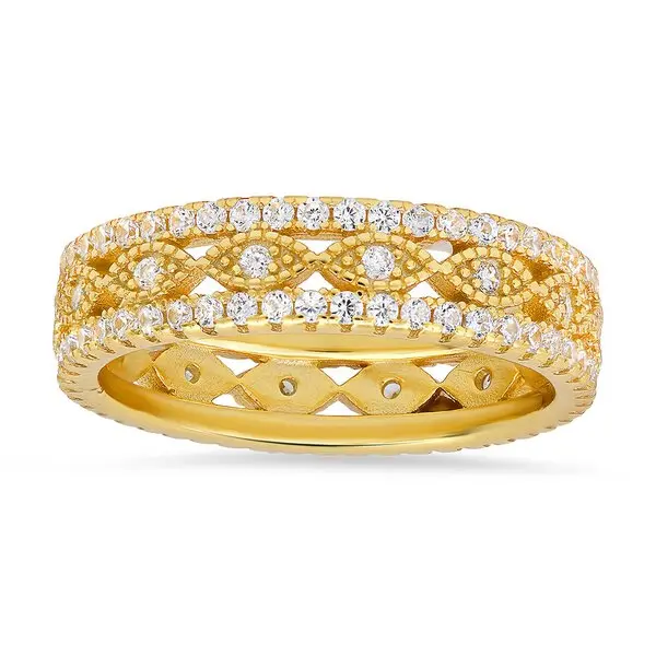 KYLIE HARPER Vintage Diamond Cz Eternity Band Ring - Gold