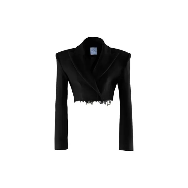 VESTIAIRE D'UN OISEAU LIBRE Distressed Cashmere Jacket - Black