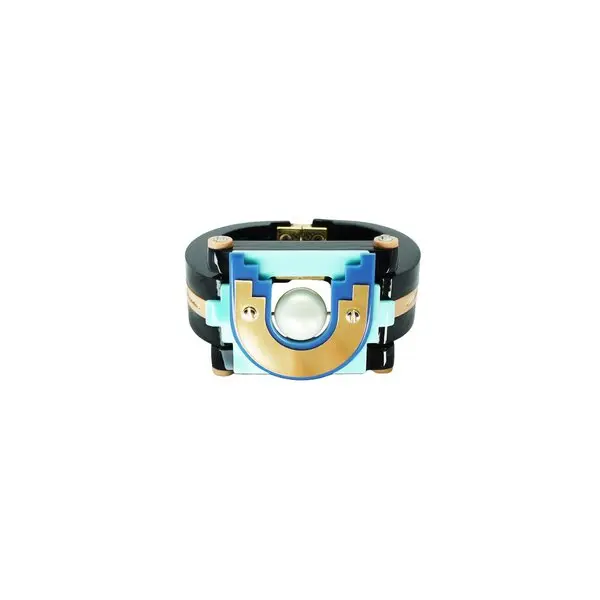 GISSA BICALHO Black / Blue Handmade Acrylic Bracelet Maya Black & Blue Hortensia - Black/blue