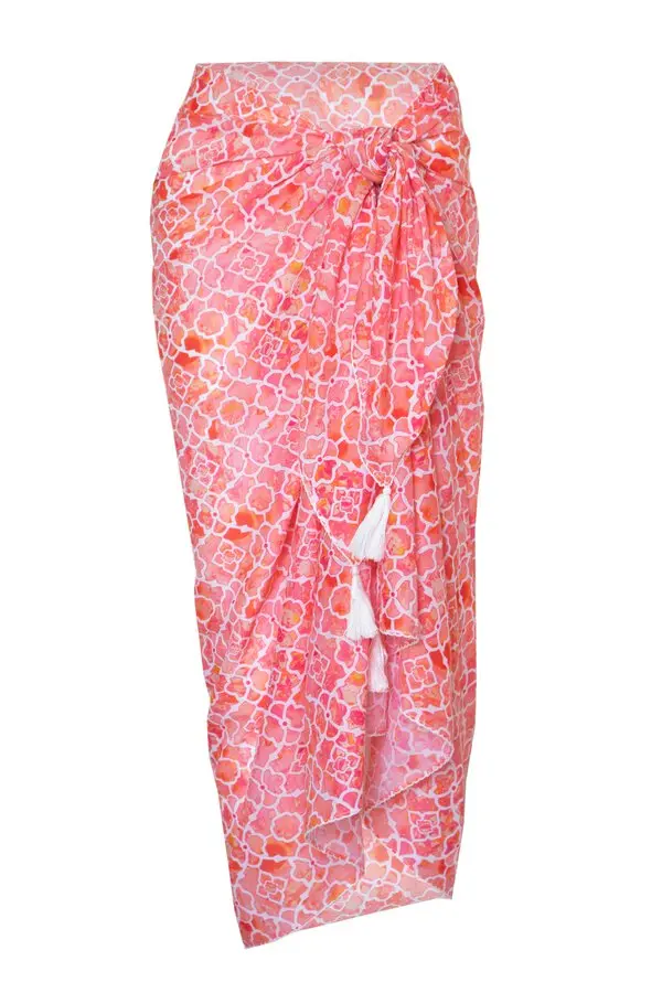 SOPHIA ALEXIA Marble Mosaic Cotton Sarong - Red