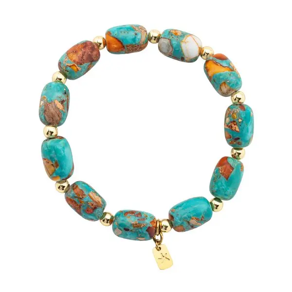 STARFISH PROJECT Sierra Bloom Turquoise Emperor Stone Beaded Bracelet - Blue
