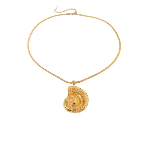 NAZZAR Large Snail Shell Pendant Necklace - Gold