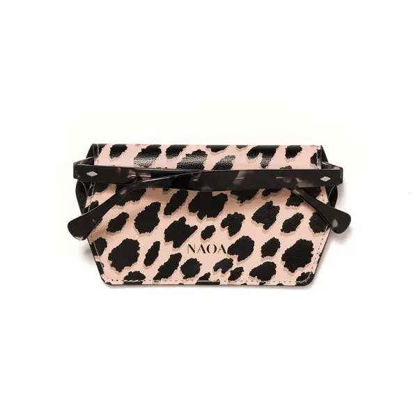 NAOA Neutrals / Slim Glasses Case Leopard Print - Black