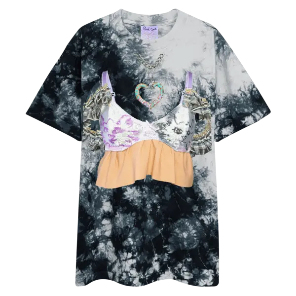ACID CAT Tie-dye Oversized T-shirt With Digital Print