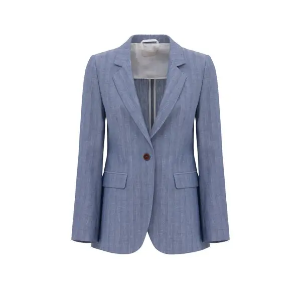 GEORGETTE Soft Sky Tailored Blazer - Blue