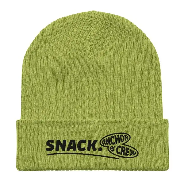 ANCHOR & CREW Leaf Snack Gen. Organic Cotton Embroidered Beanie - Green