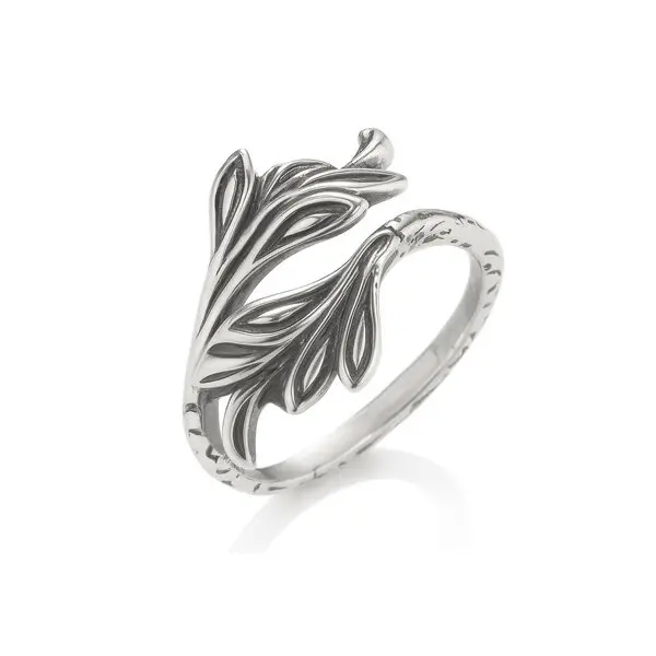UNALOE Santafè Adjustable Ring In Sterling Silver – Handmade Italian Statet Ring - Black