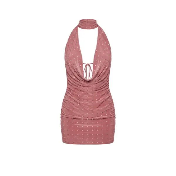KHELA THE LABEL Obsessed With Me Dress In Mocha - Pink
