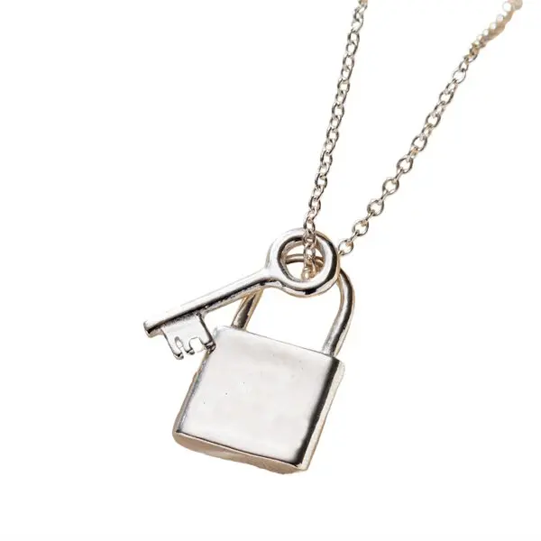 POSH TOTTY DESIGNS Sterling Lock & Key Charm Necklace - Silver