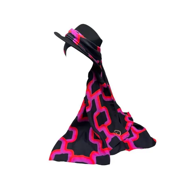 JULIA CLANCEY Jewel Fifi Scarf Fedora - Black