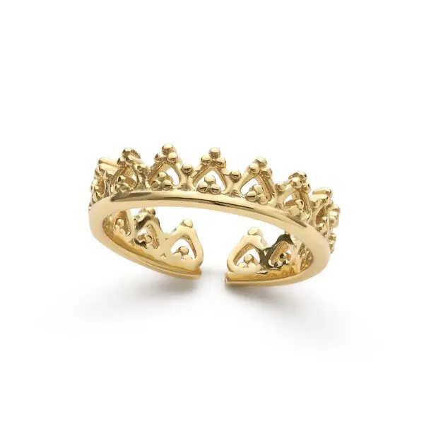 ELK & BLOOM Dainty Crown Ring - Gold