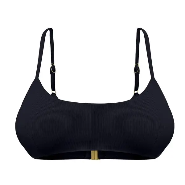 MIHARO Gia Crop Bikini Top - Black